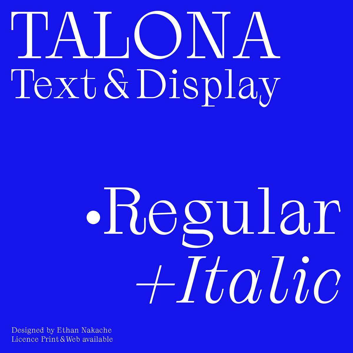 New Serif Typeface by Graphic Designer Ethan Nakache | Talona - TYPE01
