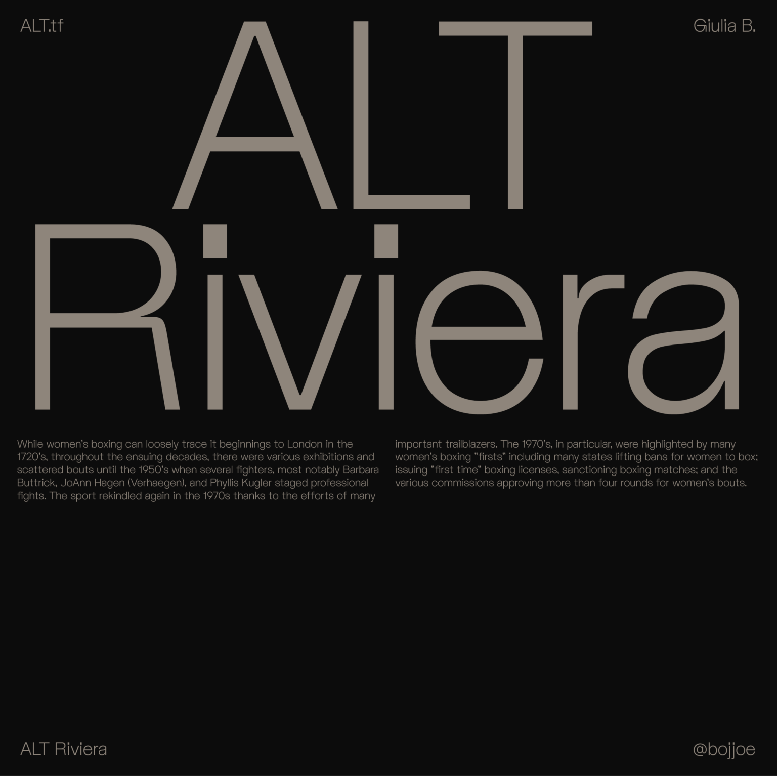 Boxes and Babes: ALT.tf Releases its New Font Family ALT Riviera - TYPE01